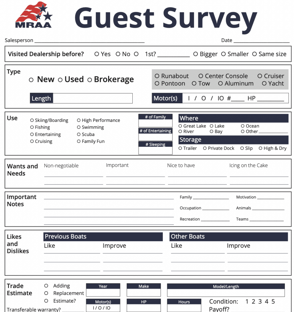 MRAA Guest Survey - Marine Retailers Association