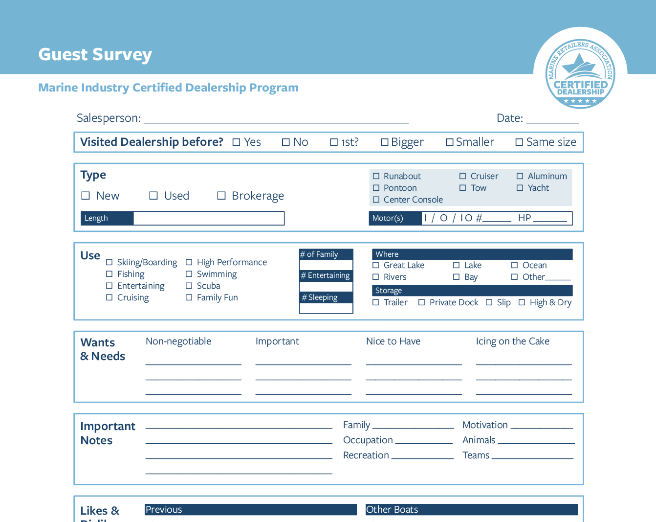 MRAA Guest Survey - Marine Retailers Association