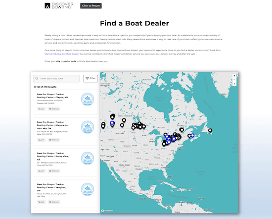 Discover Boating Canada Launches New ‘Dealer Finder’ Tool - Marine ...